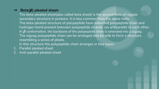 Chemistry of proteins, primary structure, secondary structure,alpha ...