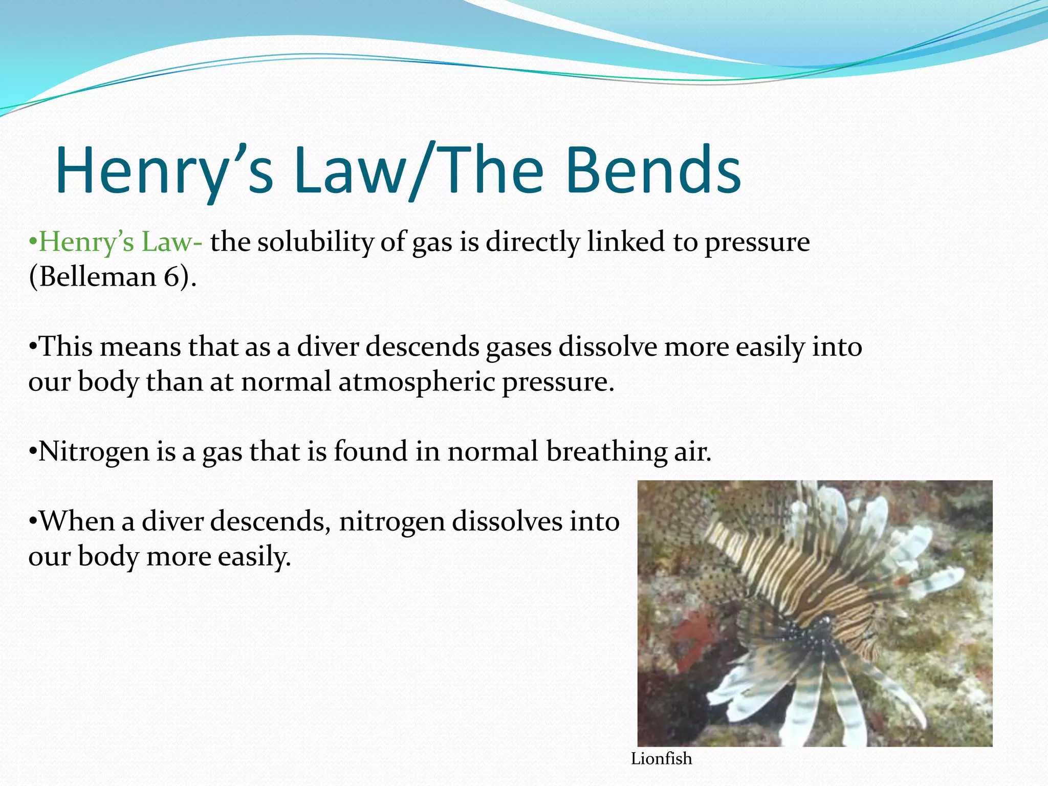 Chemistry of scuba diving ppt | PPT