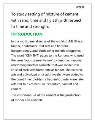 Chemistry of setting of cement | DOCX