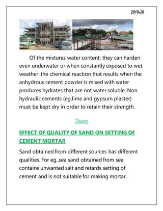 Chemistry of setting of cement | DOCX