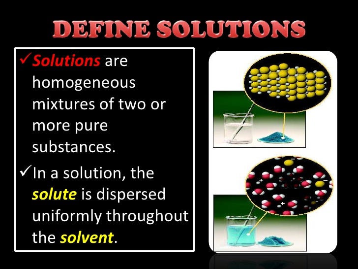 Chemistry of solutions