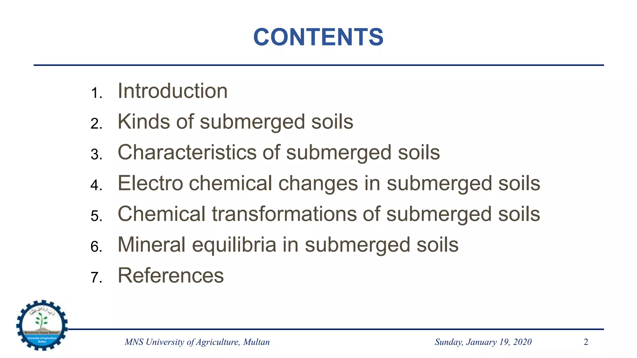 Chemistry of Submerged Soils | PDF