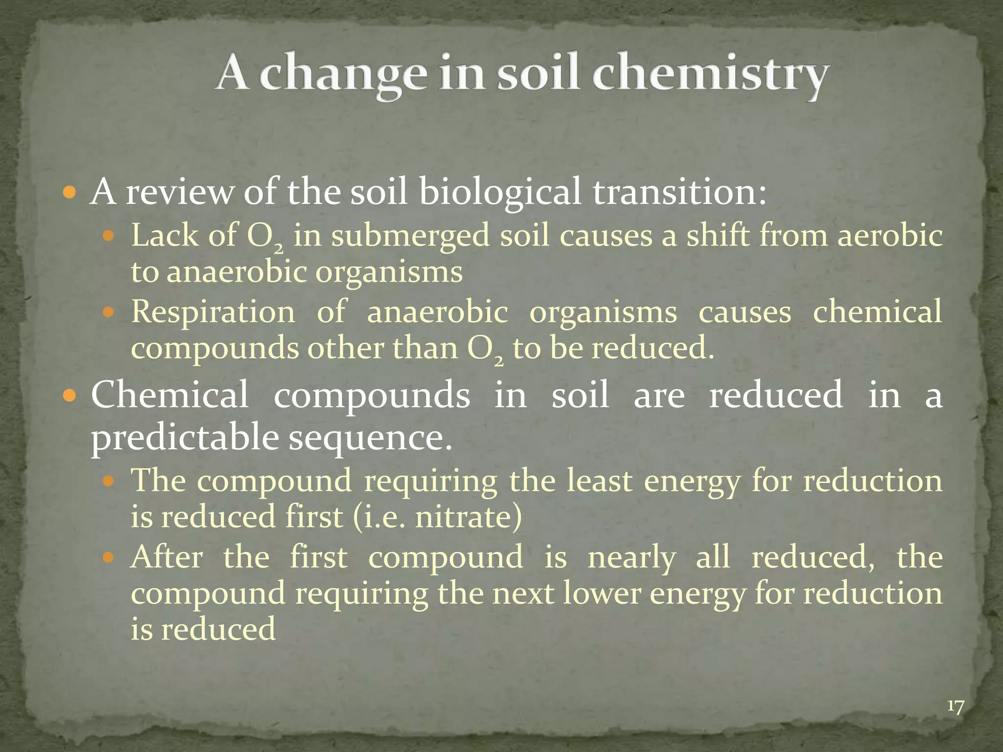 Chemistry of submerged soils re | PPTX