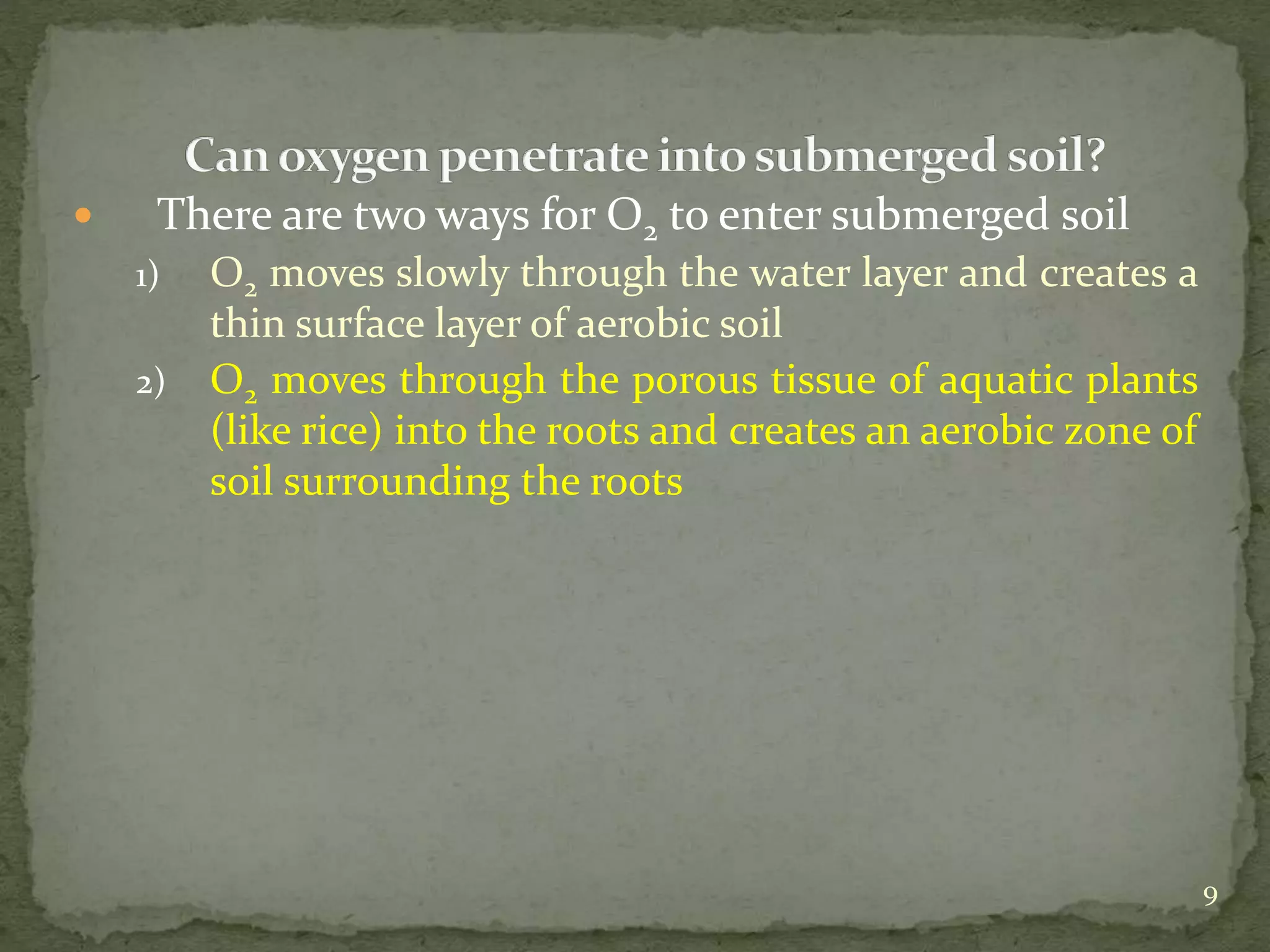 Chemistry of submerged soils re | PPTX