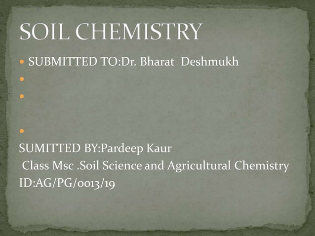 Chemistry of submerged soils re | PPTX | Gardening | Home & Garden