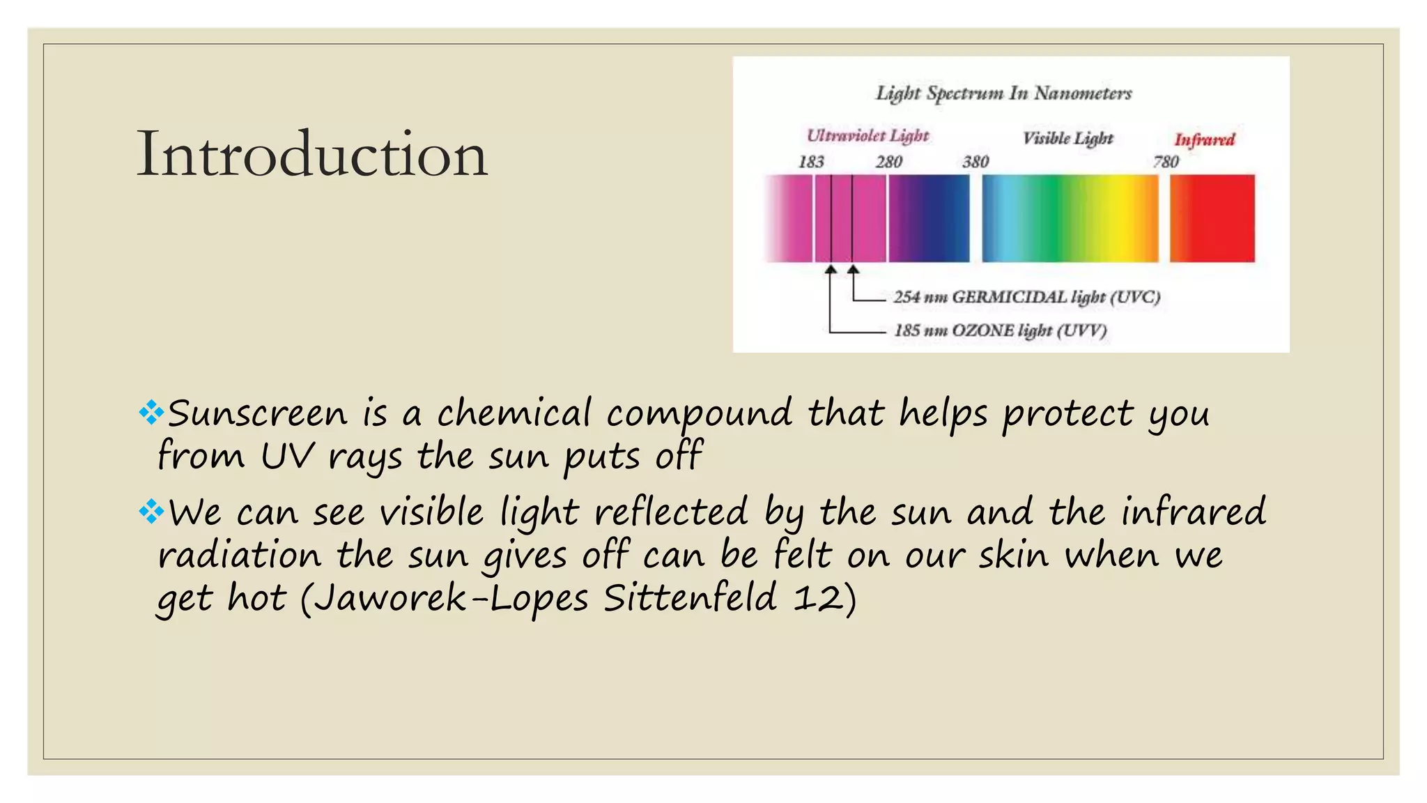 Chemistry of sunscreen | PPTX