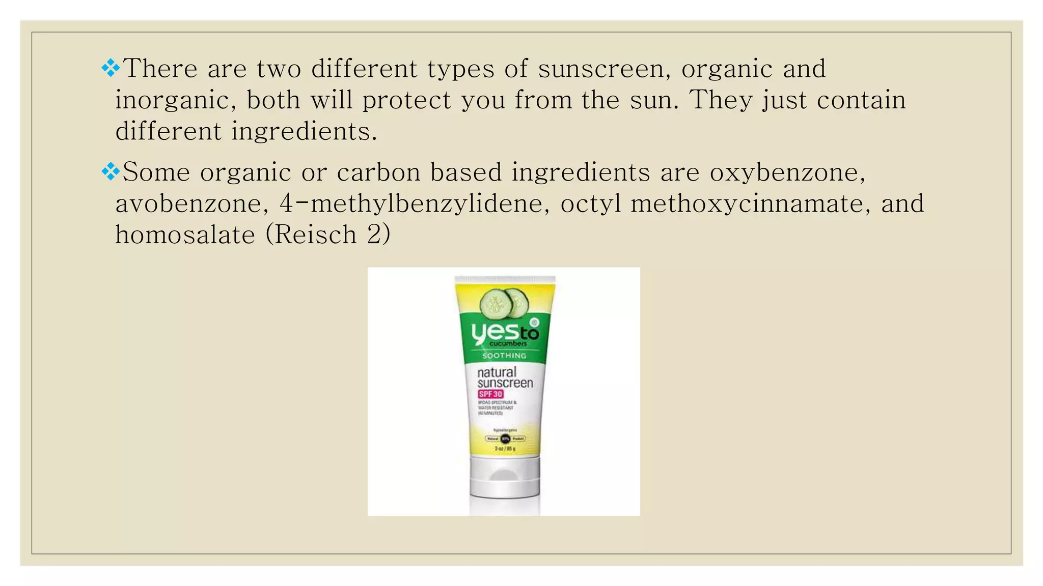Chemistry of sunscreen | PPTX