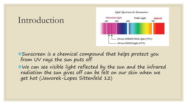 Chemistry of sunscreen | PPTX | Skin and Dermatology | Diseases and ...