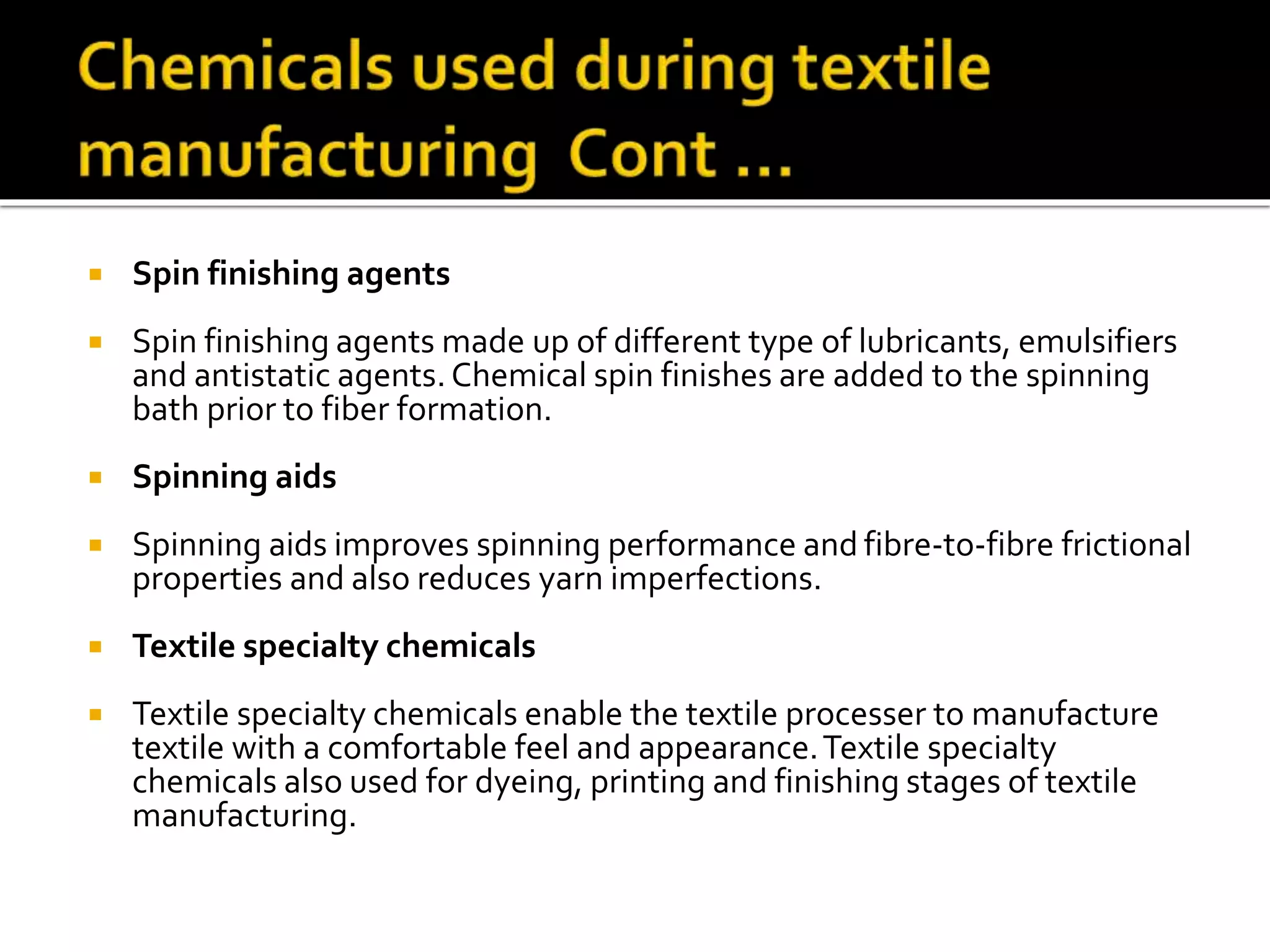 Chemistry of textile manufacturing | PPTX