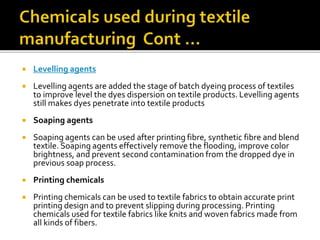Chemistry of textile manufacturing | PPTX