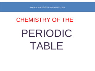 Chemistry of the periodic table | PPT