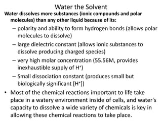 Chemistry of Water_unique properties of water | PDF