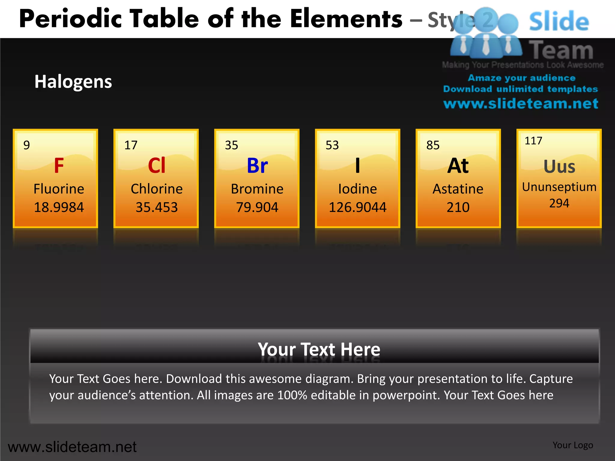 Chemistry periodic table of elements style design 2 powerpoint ...