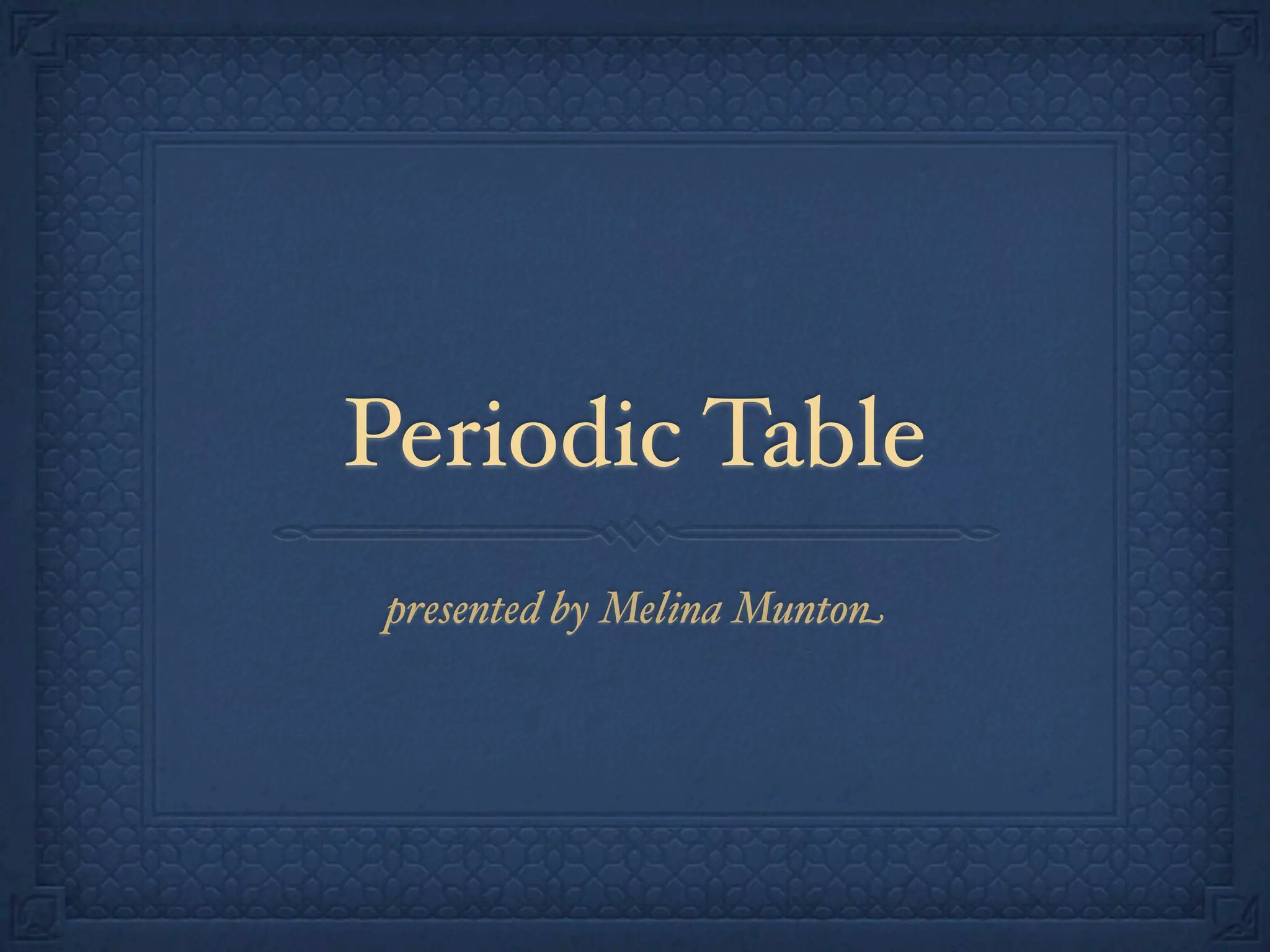 Chemistry periodic table presentation | KEY