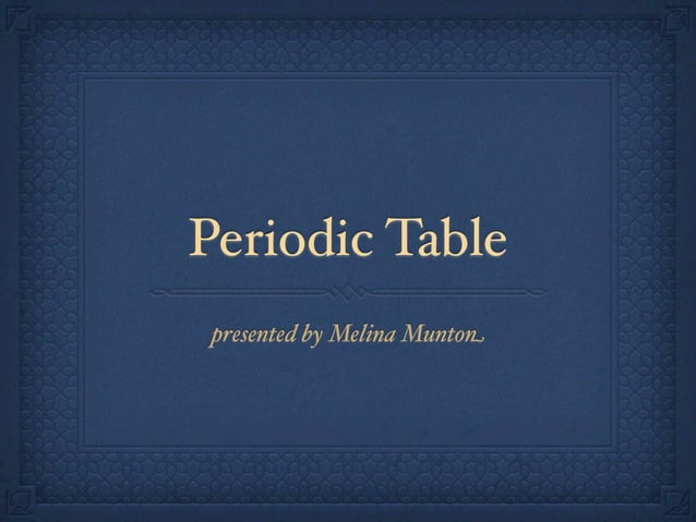 Chemistry periodic table presentation | KEY