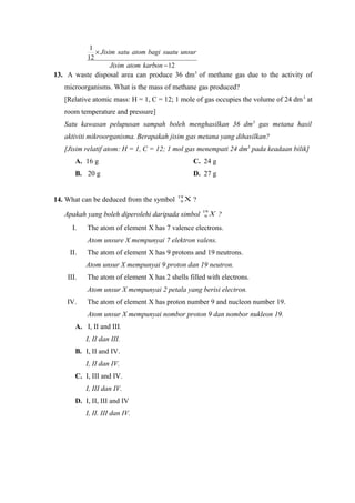 Chemistry pk 1 (2011) | PDF