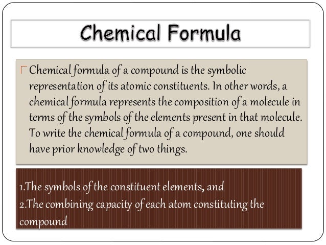radicals and chemical formulae