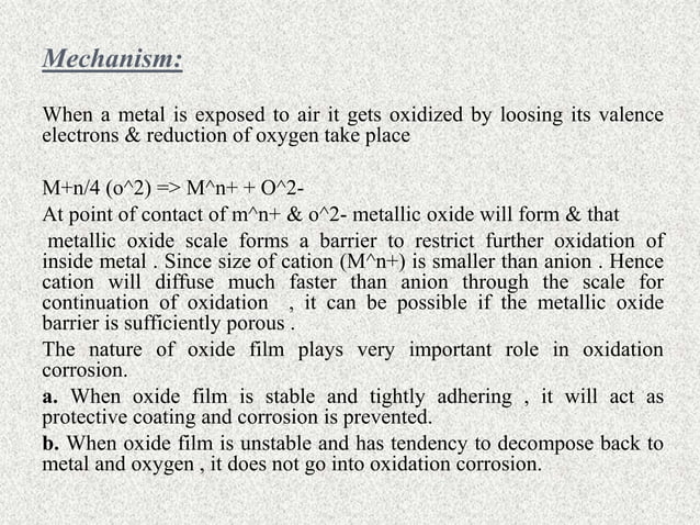 Mechanism Of Dry Corrosion | PPTX