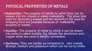 Metals And Non Metals- Properties | PPTX