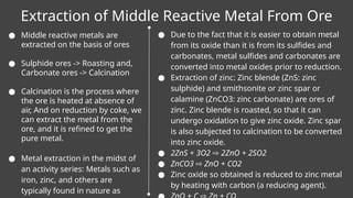 Metals and Non-Metals (Reactivity order and Extraction) | PPTX