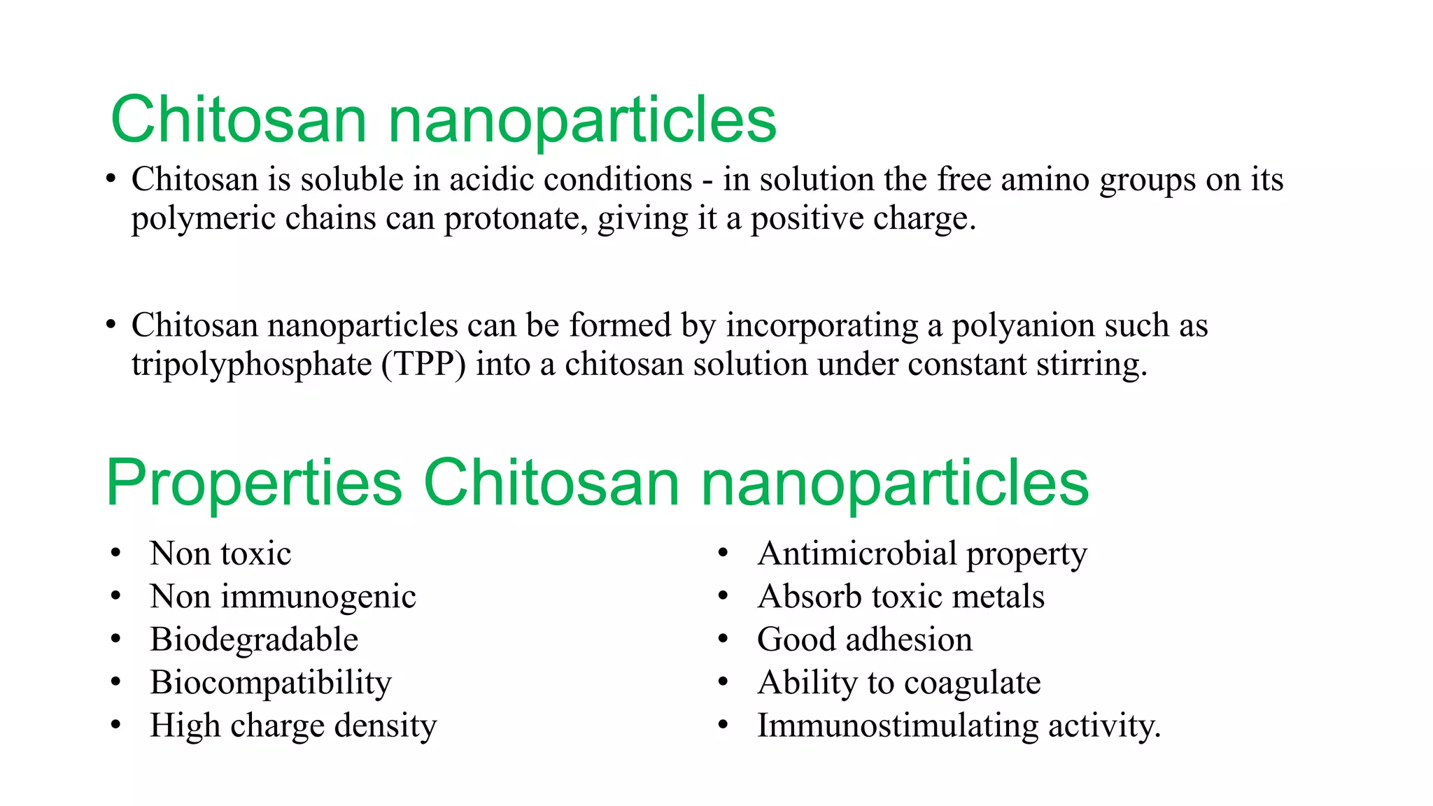 chitosan Nanoparticles | PPTX
