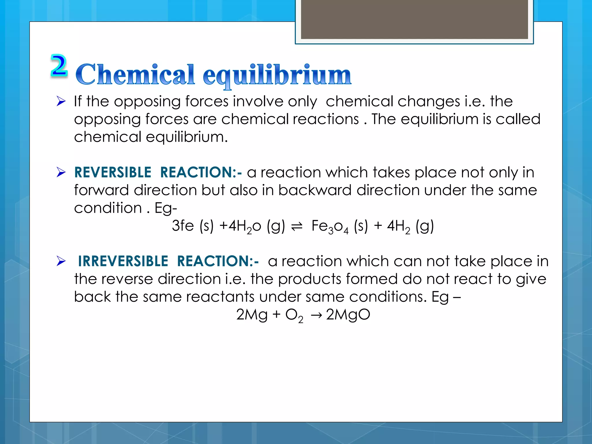 Chemistryppt chemical equilibrium | PPTX