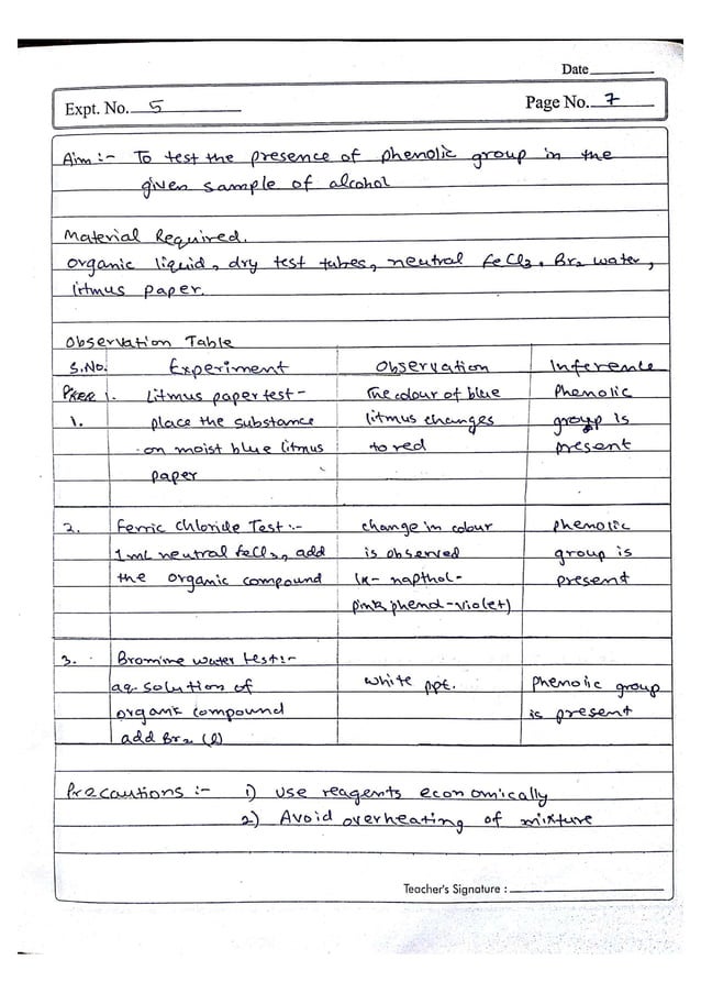 Chemistry Practical File | PDF