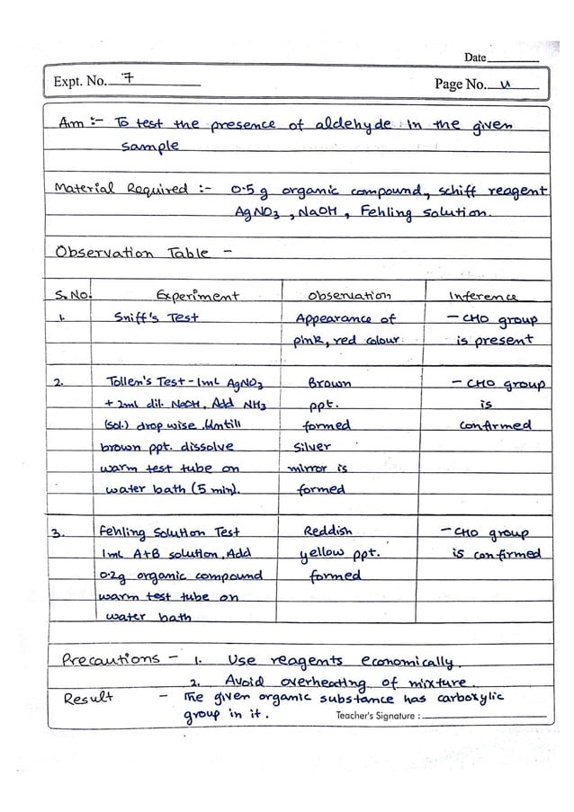 Chemistry Practical File | PDF
