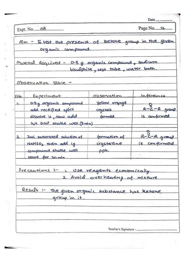 Chemistry Practical File | PDF