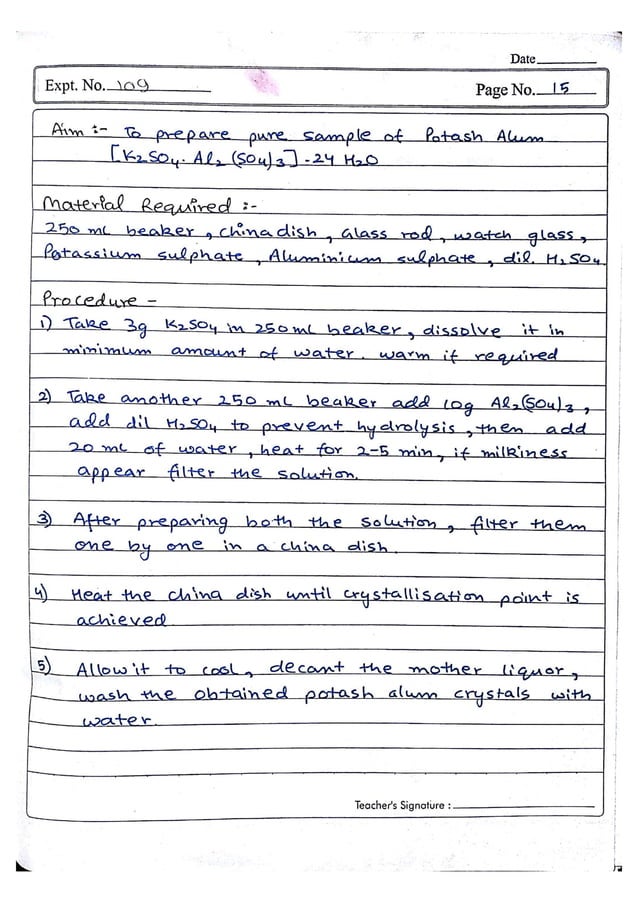 Chemistry Practical File | PDF