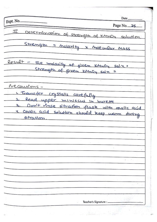 Chemistry Practical File | PDF