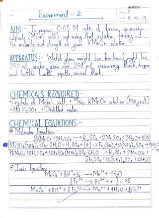 Chemistry practical | PDF