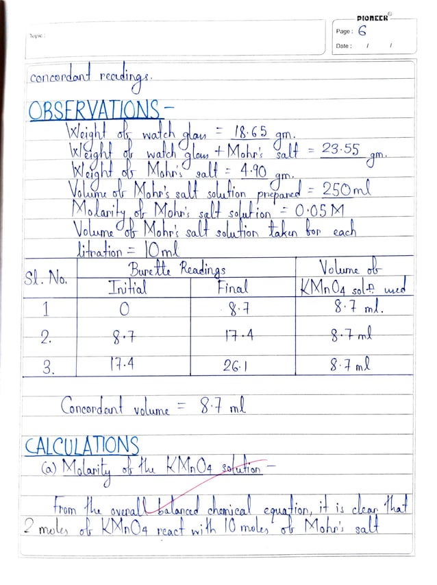 Chemistry practical | PDF