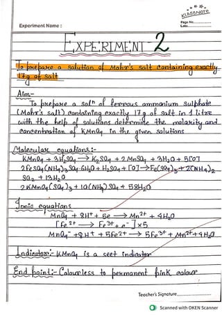 chemistry practical class 12.pdfvmhs students | PDF