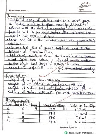chemistry practical class 12.pdfvmhs students | PDF