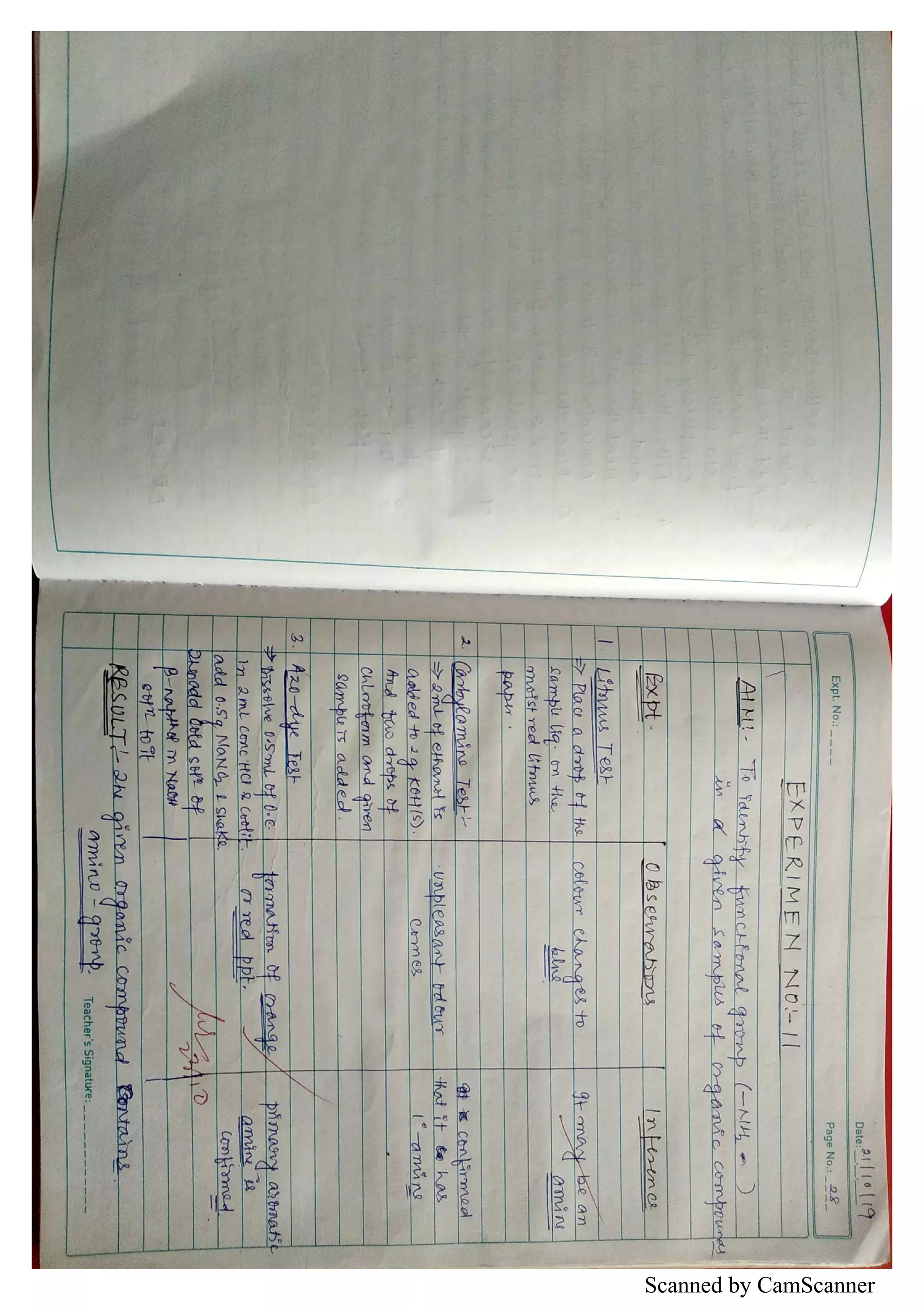 CHEMISTRY PRACTICAL RECORD XII | PDF