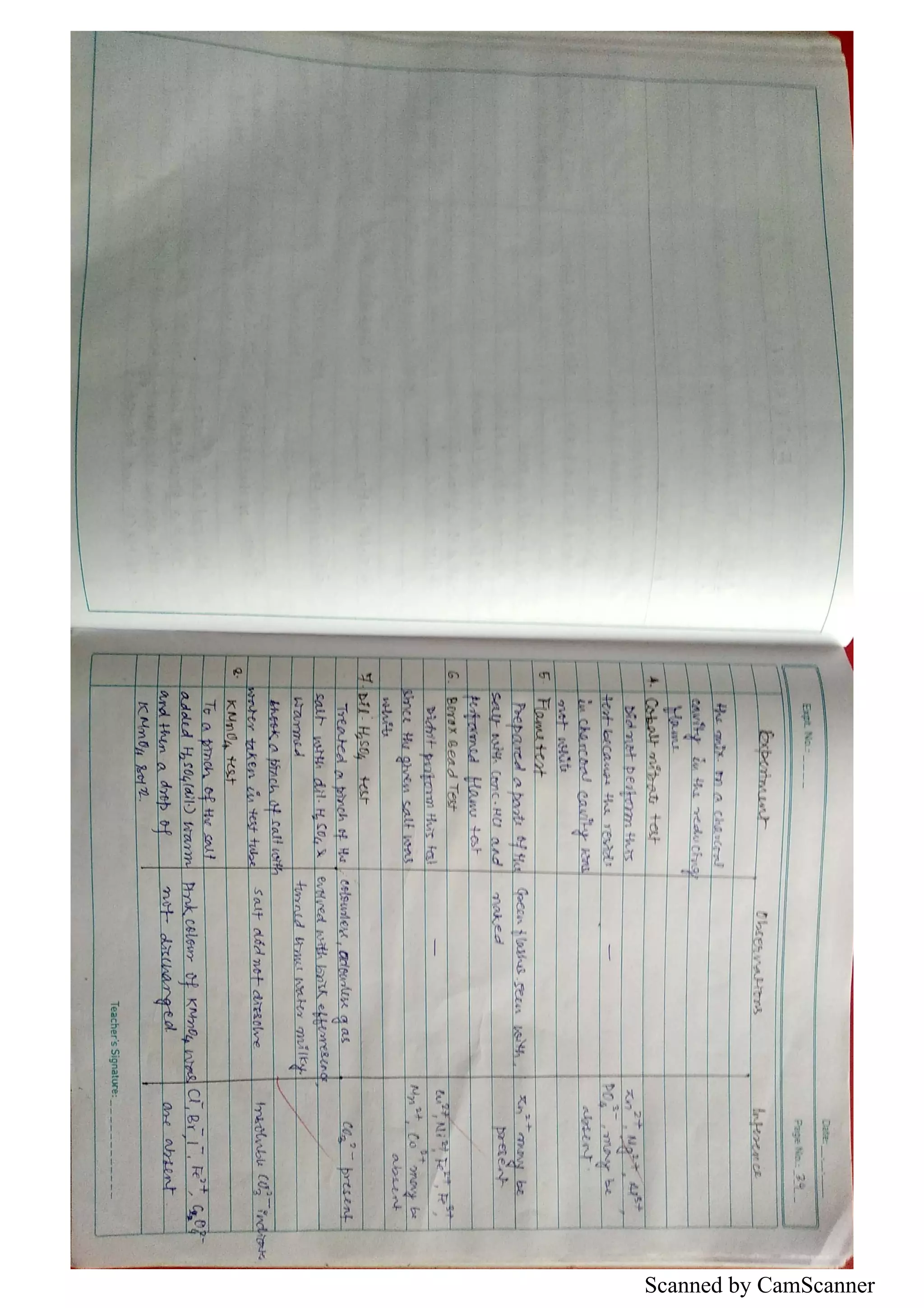 CHEMISTRY PRACTICAL RECORD XII | PDF