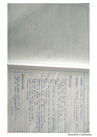 CHEMISTRY PRACTICAL RECORD XII | PDF