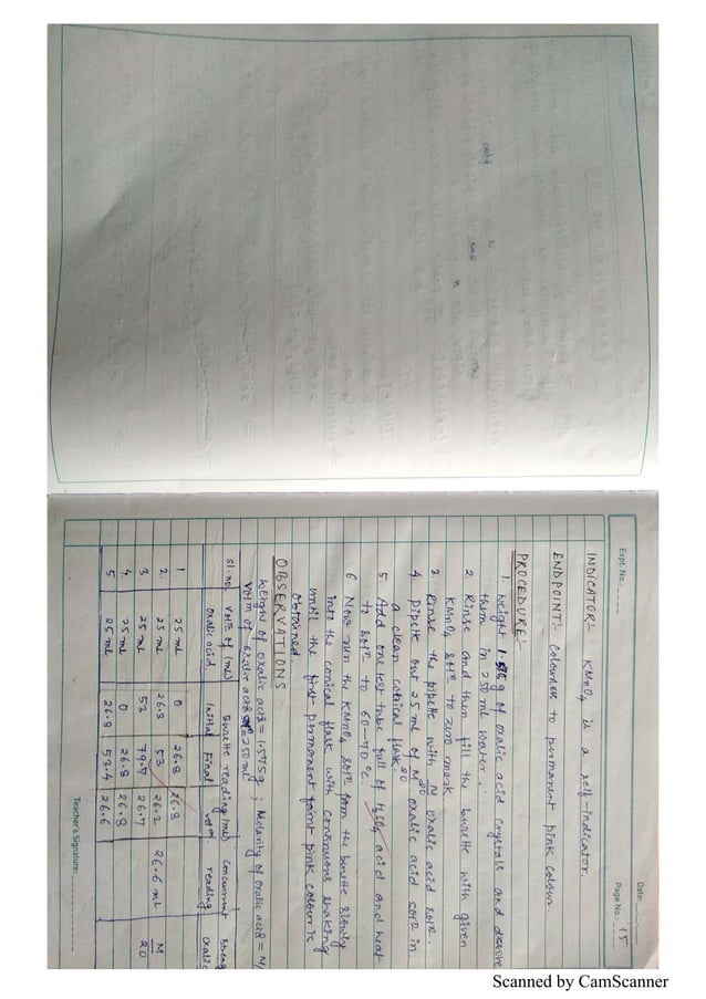 CHEMISTRY PRACTICAL RECORD XII | PDF