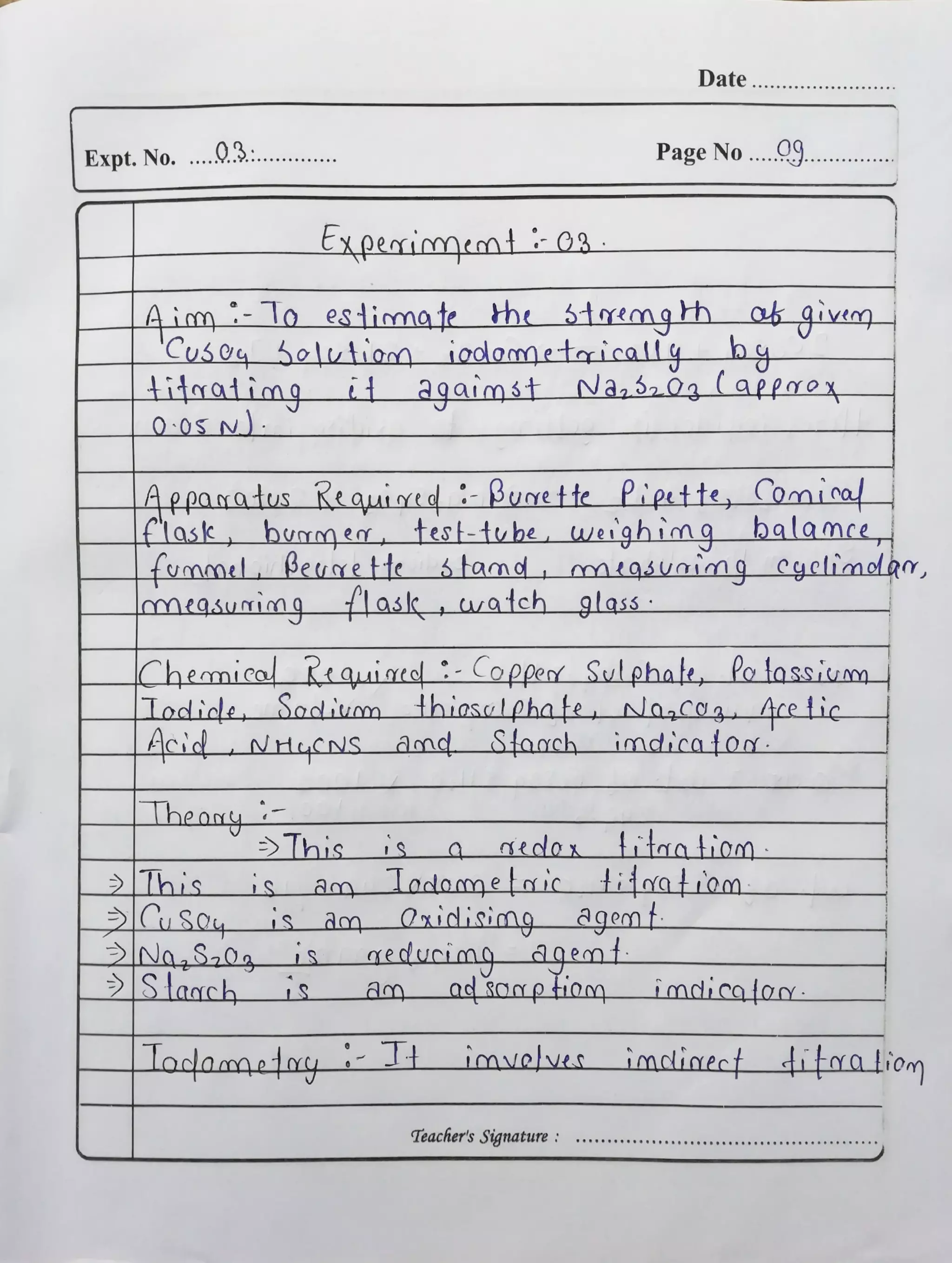 Bsc 1st Year Chemistry Practical File | PDF
