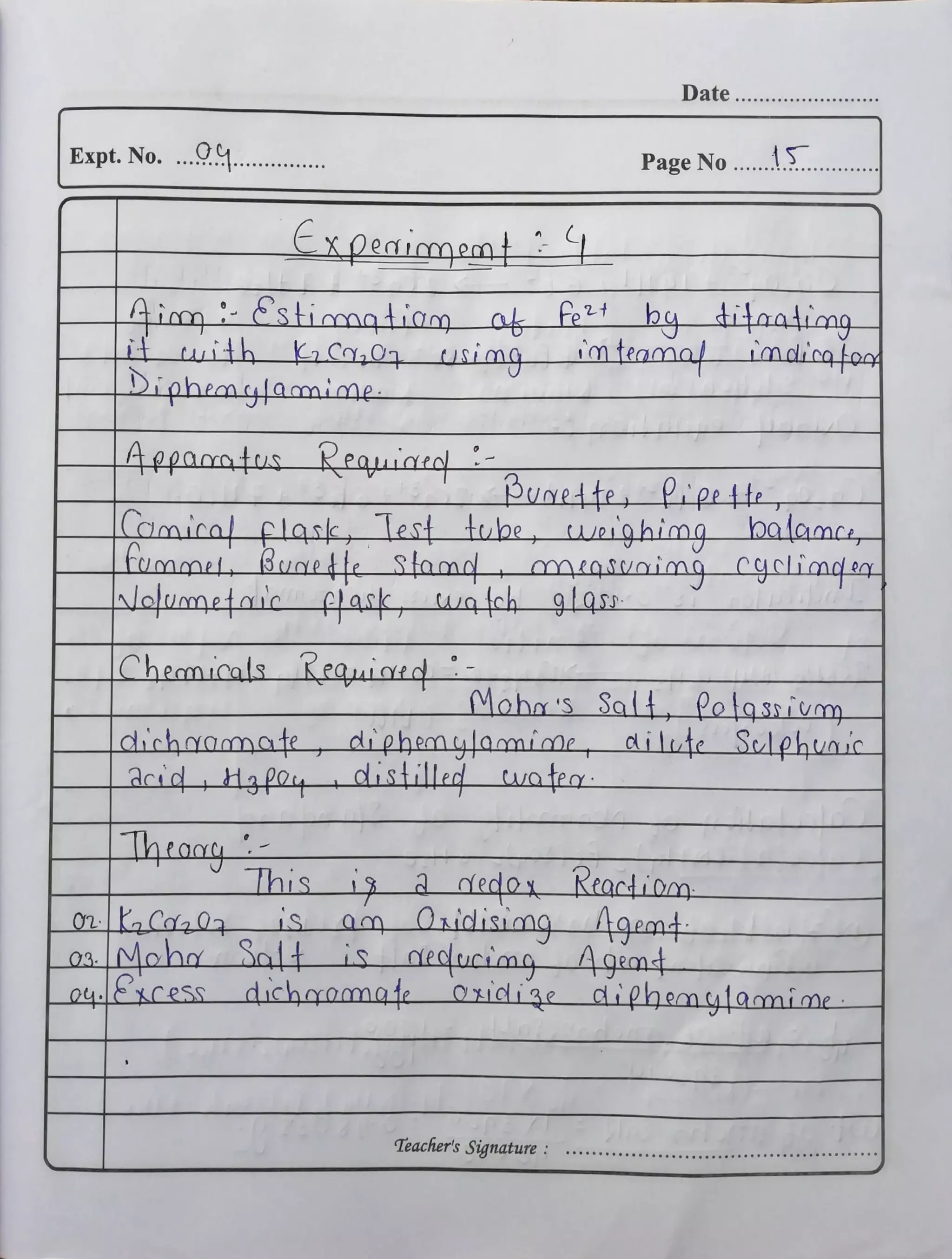 Bsc 1st Year Chemistry Practical File | PDF