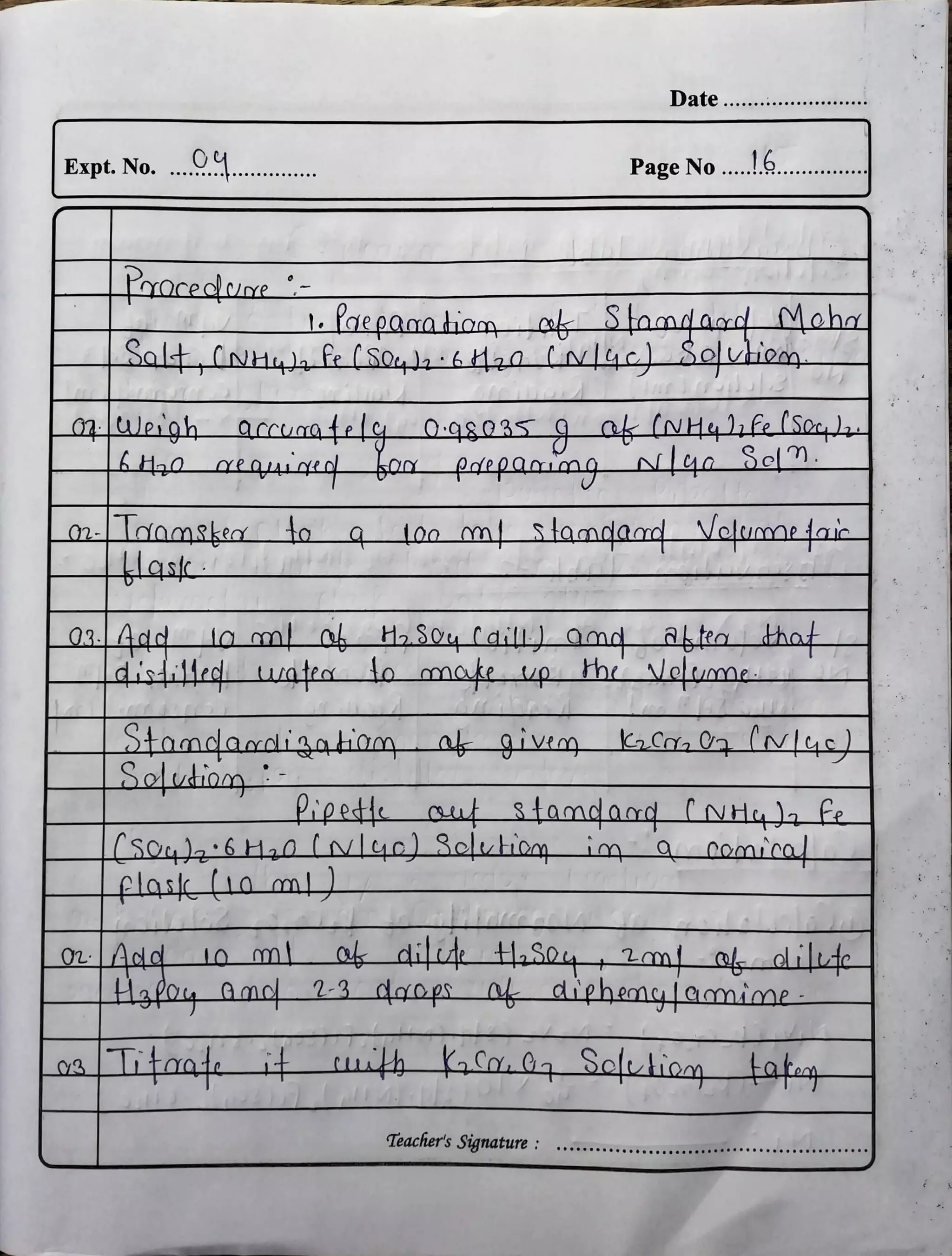 Bsc 1st Year Chemistry Practical File | PDF