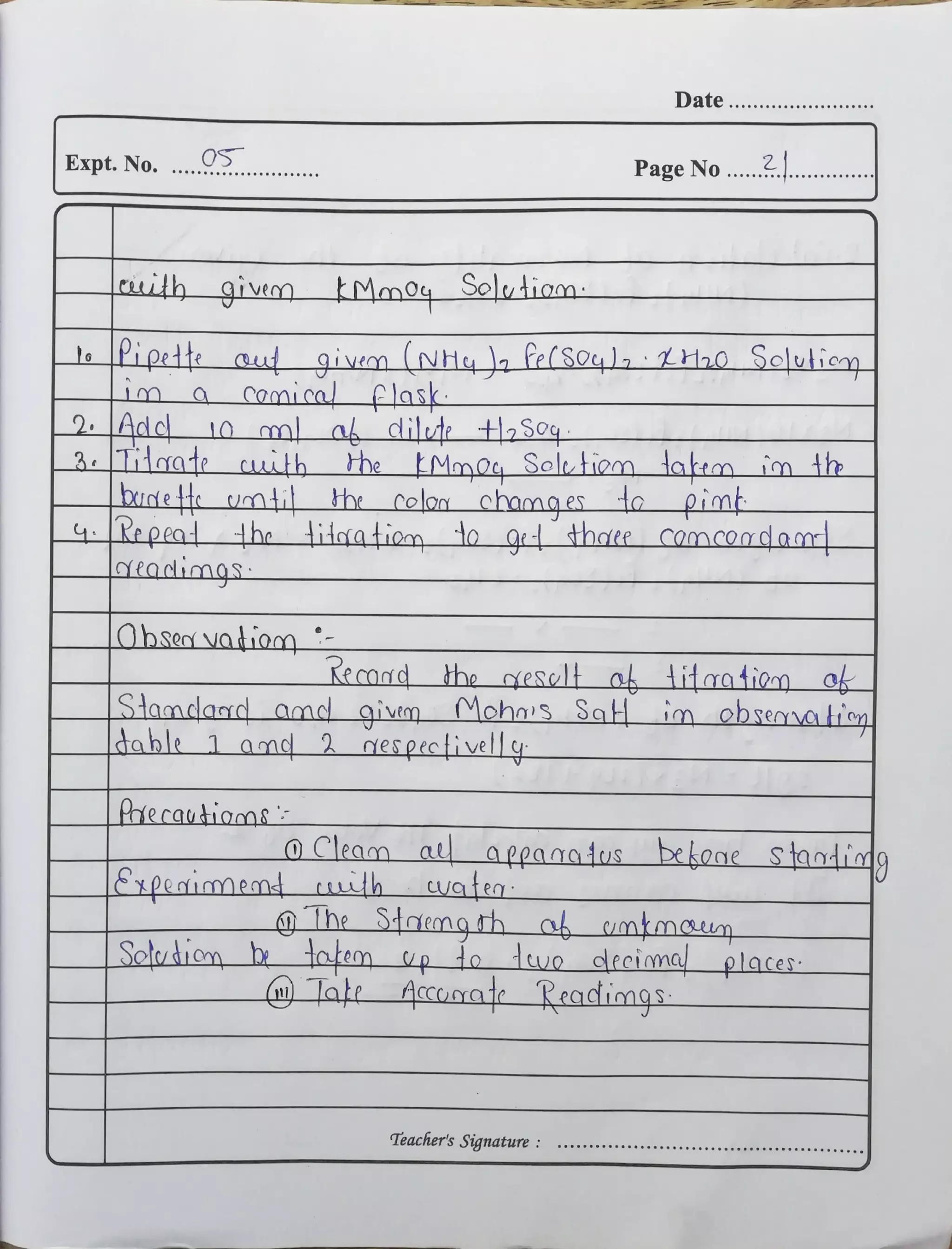 Bsc 1st Year Chemistry Practical File | PDF