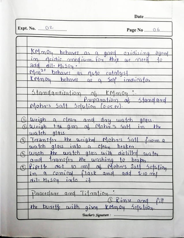 Bsc 1st Year Chemistry Practical File | PDF