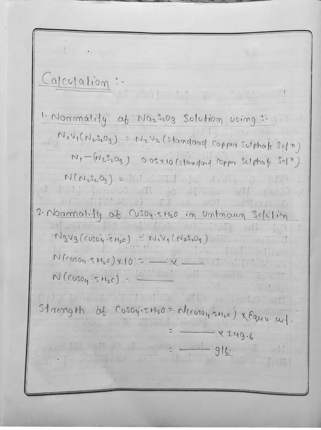 Bsc 1st Year Chemistry Practical File | PDF