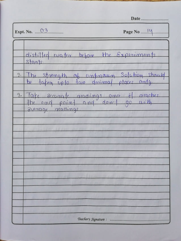 Bsc 1st Year Chemistry Practical File | PDF