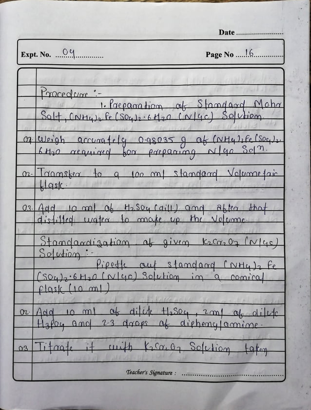 Bsc 1st Year Chemistry Practical File | PDF