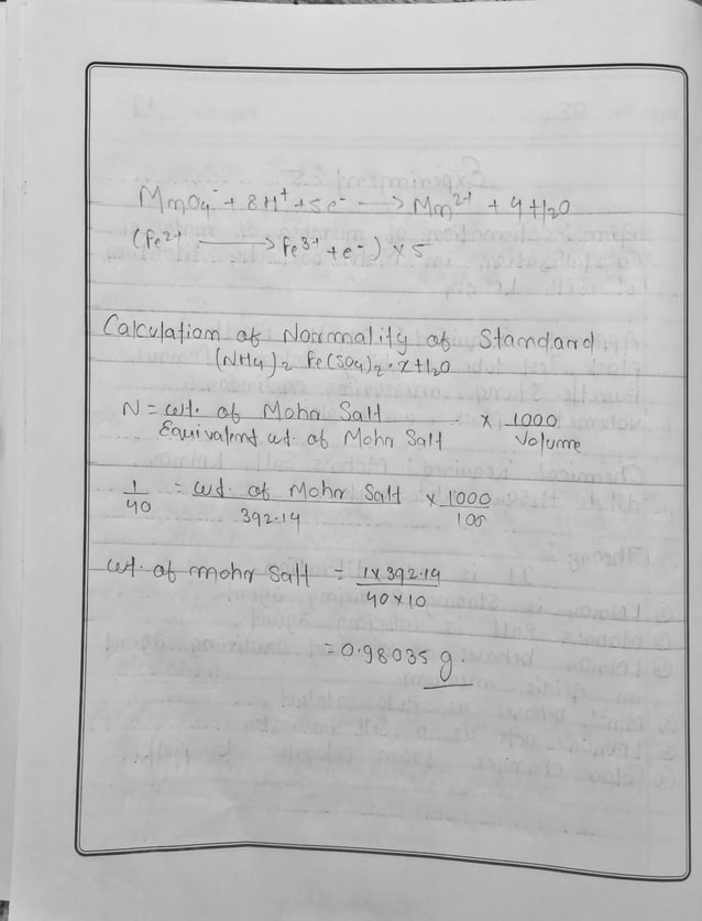 Bsc 1st Year Chemistry Practical File | PDF