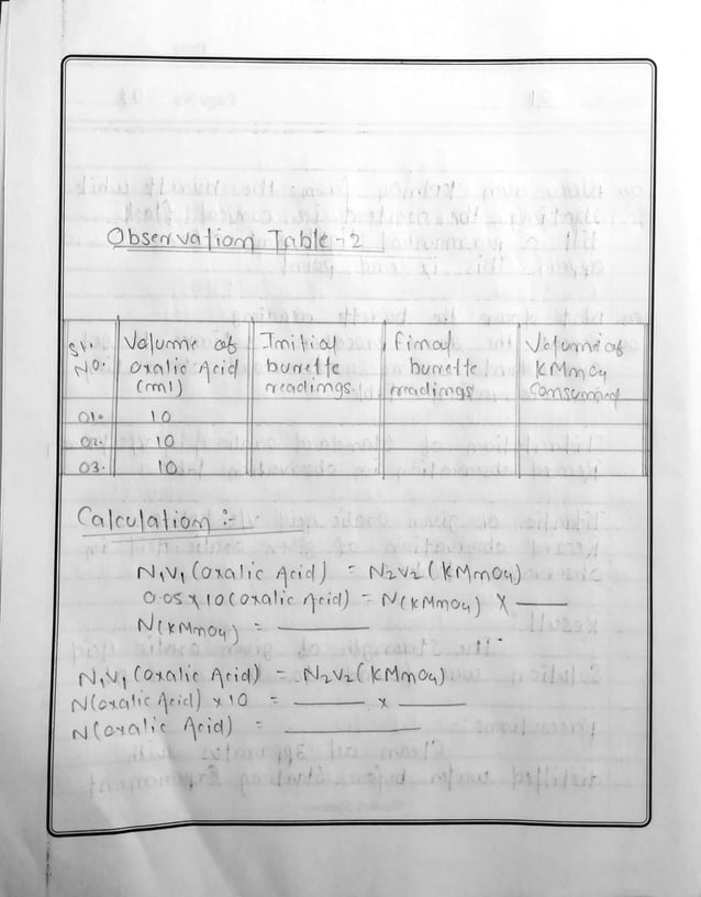 Bsc 1st Year Chemistry Practical File | PDF