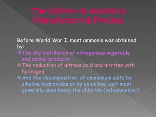 Ammonia and Polymerasation | PPT